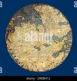 Fra Mauro. The Fra Mauro Map by the Venetian cartographer, Fra Mauro (c ...