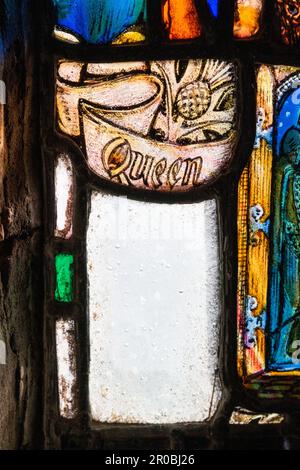 Details of stained glass window panes in Edinburgh, Scotland Stock ...