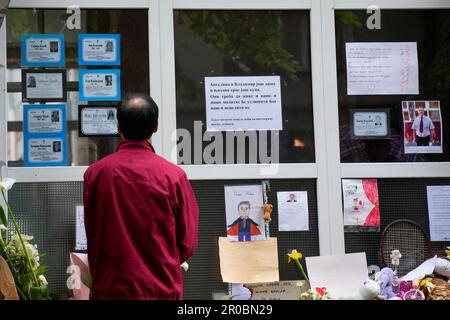 Belgrade, Serbia, 4 May 2023. One minute of silence for the victims ...