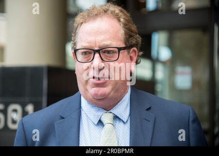 Ben Dawkins speaks to reporters outside the Magistrates Court of ...