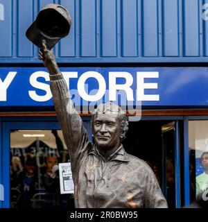 Statue of former manager Danny Bergara at Edgeley Park before the Sky ...