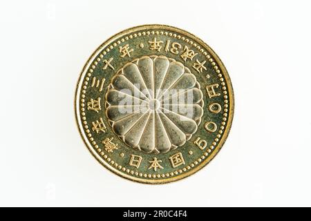 Japanese special 500 yen coin minted for the Showa Emperor, Hirohito ...