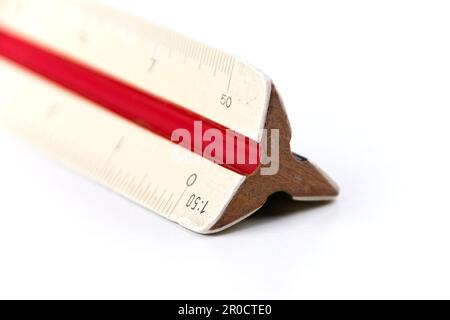 Vintage slide rule calculating and measuring instrument. Mechanical ...