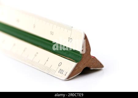 Vintage slide rule calculating and measuring instrument. Mechanical ...