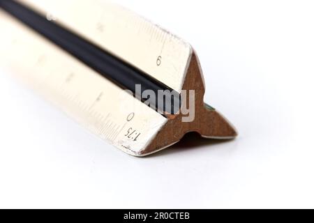 Vintage slide rule calculating and measuring instrument. Mechanical ...