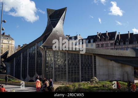 Rouen, France: Ste Jeanne d'Arc church by Louis Arretche, 1979, whose ...