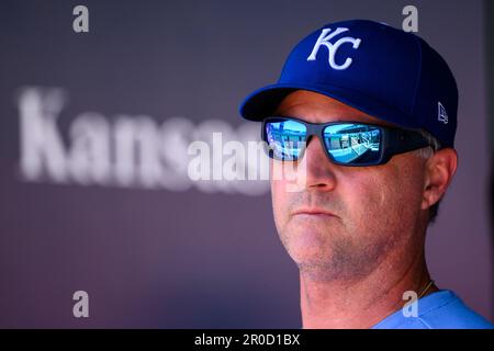 Kansas City Royals manager Matt Quatraro walks back to the dugout after ...