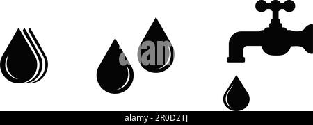 (Faucet) Water tap falling drop of water Stock Vector Image & Art - Alamy