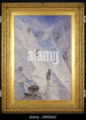 Alpine Climbers, 1869 Artist: Elijah Walton, Mountain, Alps, Snow, Oil ...
