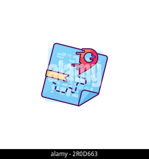Liquid Red Pointer on Map. Fast Delivery or the Shortest Route Symbol ...