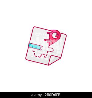 Liquid Red Pointer on Map. Fast Delivery or the Shortest Route Symbol ...