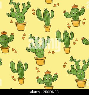 Cactus in flower pot pattern seamless Stock Vector Image & Art - Alamy