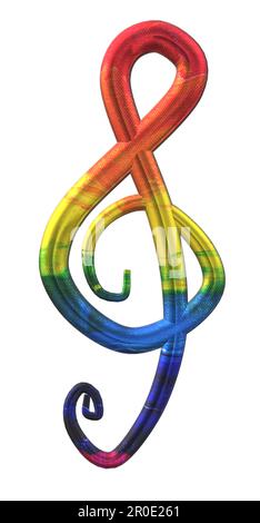 Blue Colored Music Treble Clef Musical Notation Stock Vector Image ...