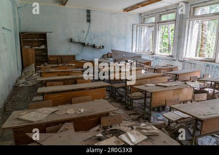 classroom Pripyat after the Chernobyl disaster Stock Photo - Alamy