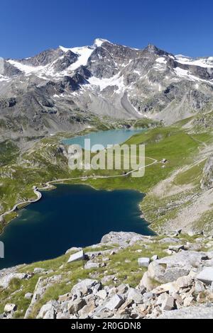 Lago Agnel and Lago Serru, Gran Paradiso National Park, Piemonte, Italy ...