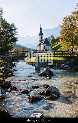 Church Saint Sebastian, Ramsau bei Berchtesgaden, Upper Bavaria ...