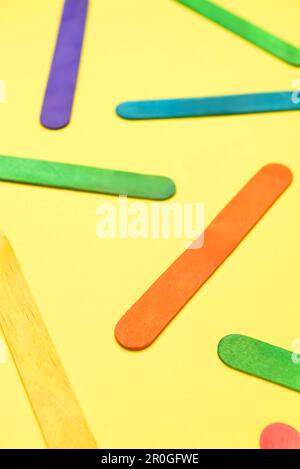 Colorful ice cream sticks on white background Stock Photo - Alamy