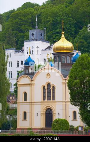 Artists’ house Balmoral castle in background, Bad Ems, Rhineland ...