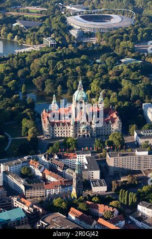 Aerial view of the 'AWD-Arena' stadium in Hanover, northern Germany ...