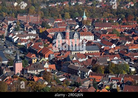 Aerial view of Helmstedt old town, Juleum Novum, former university ...