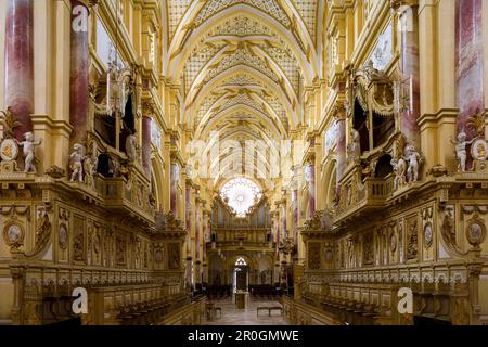 Central aisle of the Ebrach minster, a former cistercian monastery ...