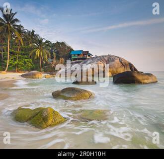 Nice long exposure picture ocean detail of the Spanish coastal in Costa ...