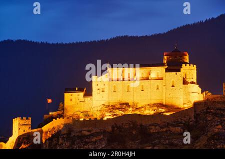 Tourbillon castle in the evening, Château de Tourbillon, Sion, Sion ...