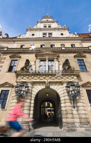 Exterior view of the Residenzschloss in the old town of Dresden, the ...