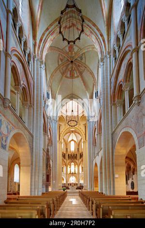 Nave in Limburg cathedral, St. Georgs Cathedral, Limburg, Westerwald ...