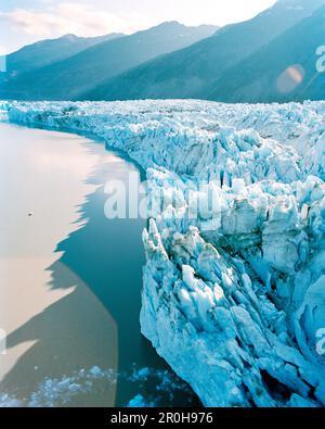 USA, Alaska, Colony glacier with mountain in background, Chugach State ...