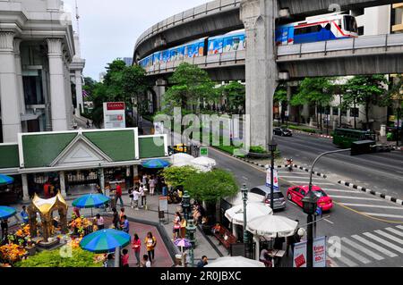 The Erawan shopping center and the Erawan Shrine on the corner of ...
