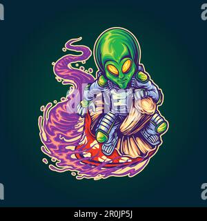 Astronaut mushroom, illustration, vector on a white background Stock ...