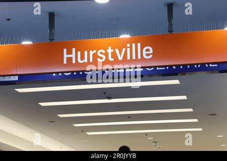 The entrance to Hurstville train station on the Ormonde Parade side ...