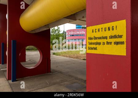 German Autobahn, A 115, deserted former service station, border, West ...