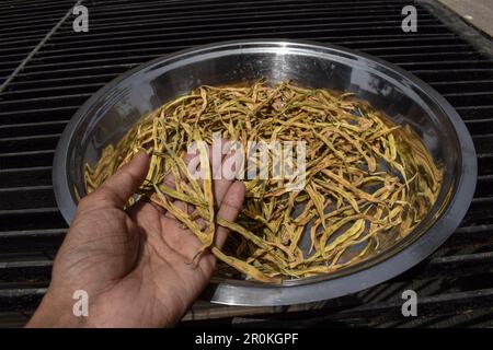 Sun dried Cluster beans vegetable mostly made and eaten in dry area ...