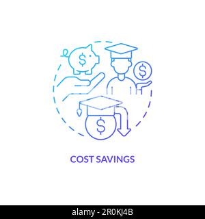 Cost savings blue gradient concept icon Stock Vector Image & Art - Alamy