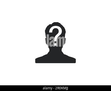 Anonymity icon. User silhouette with question mark. Unknown person. Isolated vector illustration ...