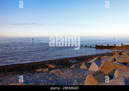 Rock breakwater at Sheringham, Norfolk, England, United Kingdom Stock ...