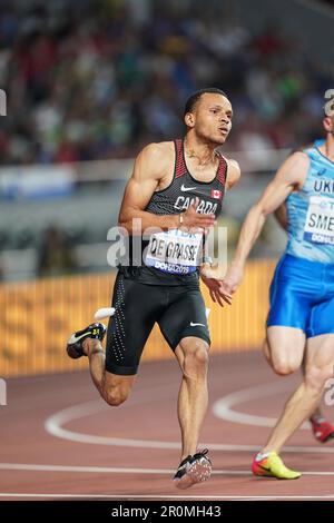 Andre De Grasse running the 200m at the 2019 World Athletics ...