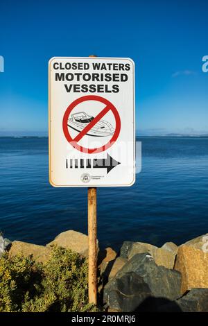 All Motorized Vessels Prohibited Sign Stock Photo - Alamy