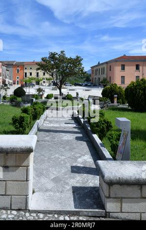 The colorful square of Cerreto Sannita, a small town of Benevento ...