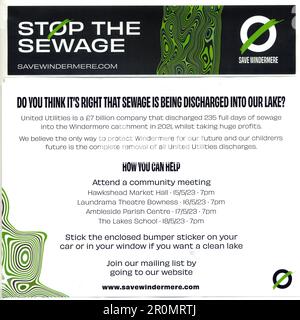 Save Windermere - Stop the Sewage Campaign Event on Lake Windermere ...