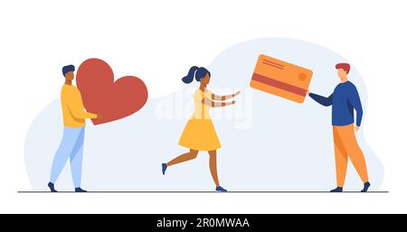 Woman choosing money instead of love Stock Vector Image & Art - Alamy