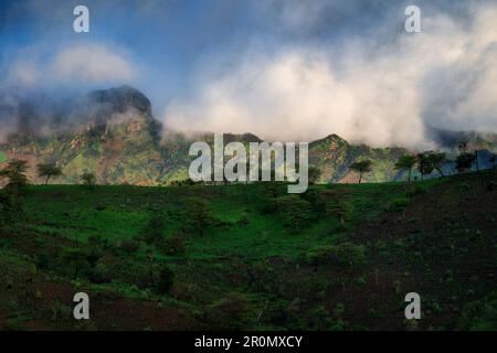 Cape Verde, Island Santiago, rain season , mountains Stock Photo - Alamy