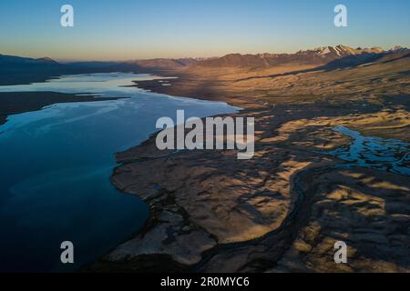 Lake Zorkul, border Afghanistan and Tajikistan, Pamir, Asia Stock Photo ...