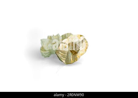 muscovite (mica) sheet, macro detail texture background. close-up raw ...