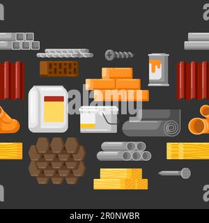 Building materials pattern. Industrial products for construction and ...