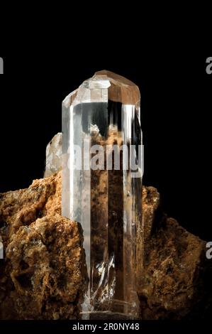 colorless Topaz on matrix. macro detail texture background. close-up ...