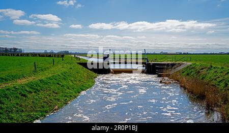 Rural landscape with weir near Bronckhorst, Netherlands Stock Photo - Alamy