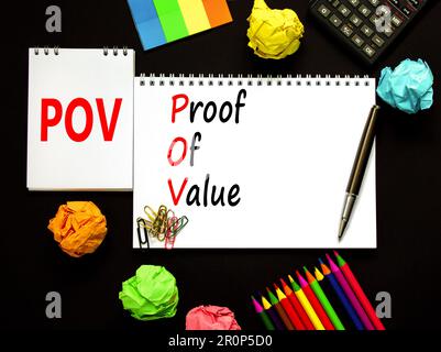 POV Proof of value symbol. Concept words POV Proof of value on ...